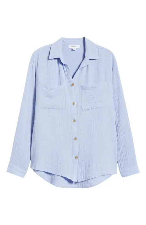 BEACHLUNCHLOUNGE Micaela Cotton Button-up Shirt - Light Denim