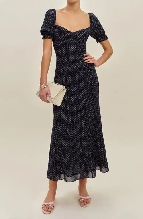 REFORMATION Gloria Swiss Dot Dress - Button
