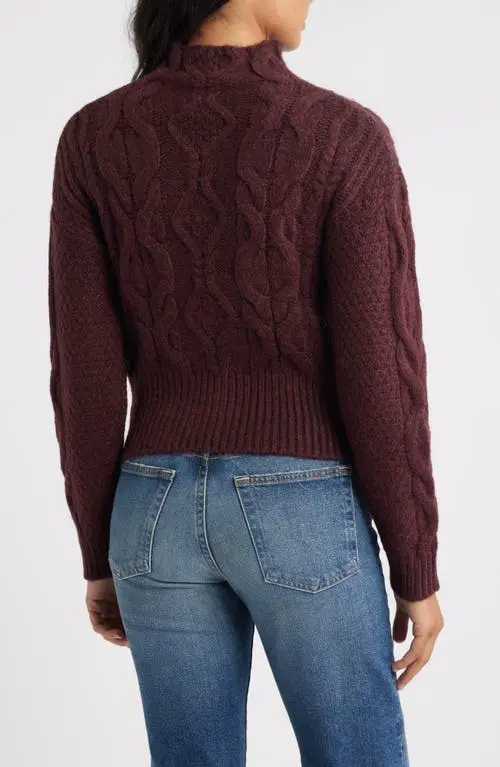 525 America Funnel Neck Cable Knit Sweater