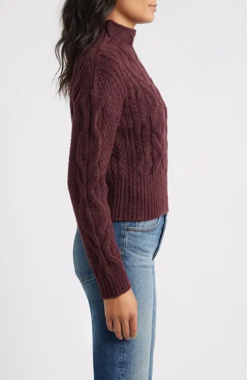 525 America Funnel Neck Cable Knit Sweater