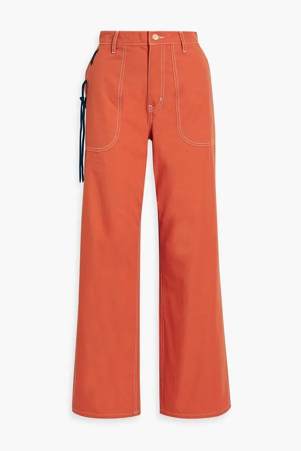 THE ELDER STATESMAN Silvano Cotton-twill Wide-leg Pants