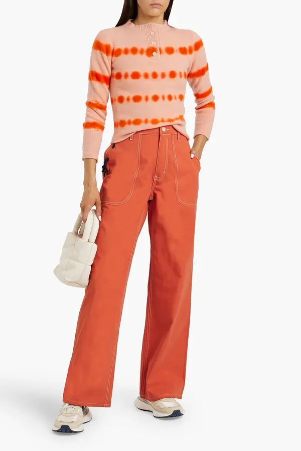 THE ELDER STATESMAN Silvano Cotton-twill Wide-leg Pants