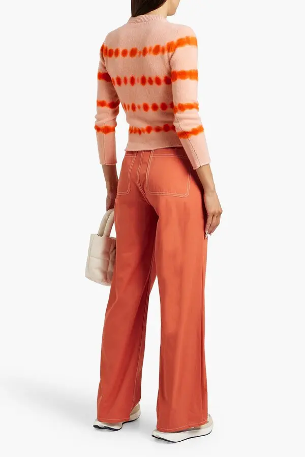 THE ELDER STATESMAN Silvano Cotton-twill Wide-leg Pants