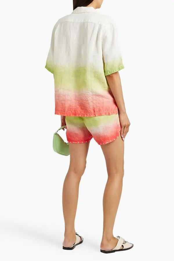 THE ELDER STATESMAN Tie-dyed Linen Shirt