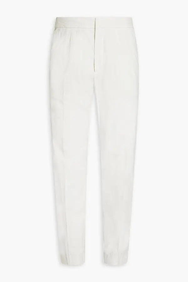 Zegna Tapered Stretch-cotton Poplin Pants