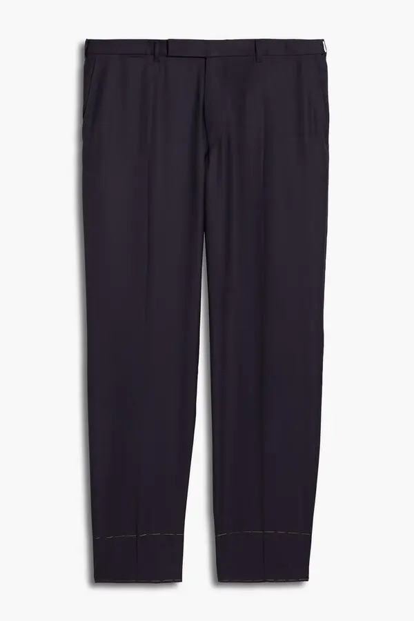 Zegna Wool And Silk-blend Tapered Pants