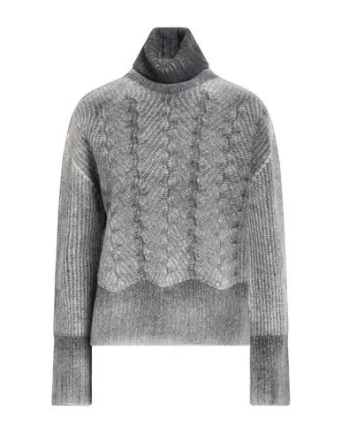 ARAGONA Turtleneck Wool-cashmere Knit Top - Grey