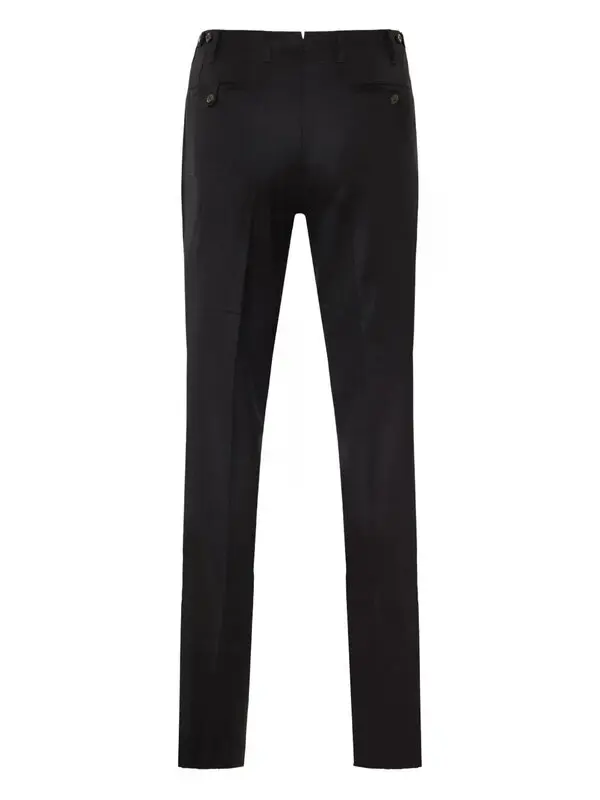 Corneliani Wool Trousers With Raw Edge - Black