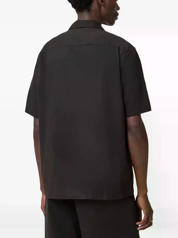 ALLSAINTS Script Embroidery Short-sleeve Shirt - Black