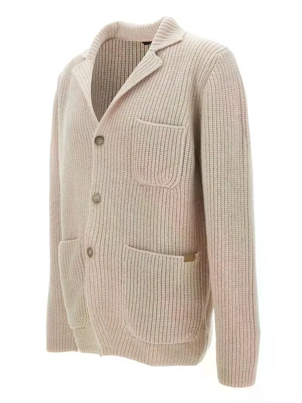 FAY Wool Patch-pocket Cardigan - Neutrals