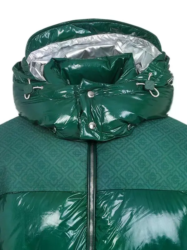 Casablanca Patterned Panel Puffer Jacket - Green