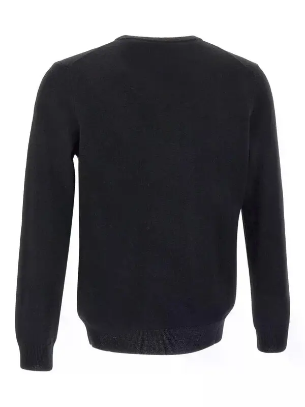 KANGRA Ribbed Crew-neck Sweater - Black