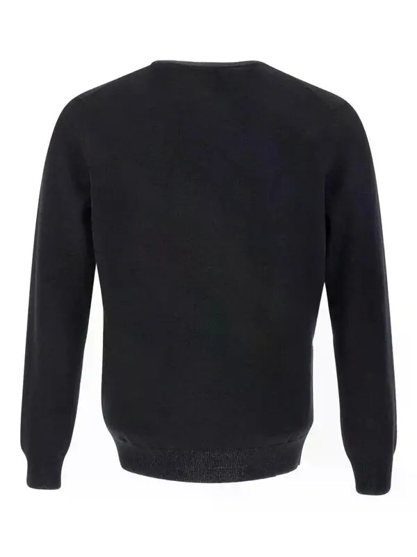 KANGRA Ribbed Crew-neck Sweater - Black