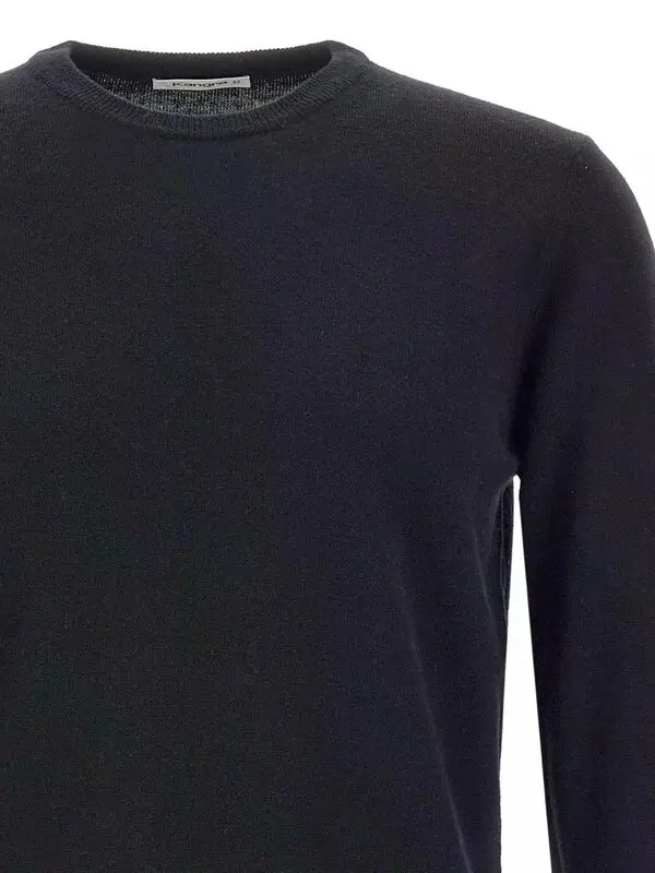 KANGRA Ribbed Crew-neck Sweater - Black