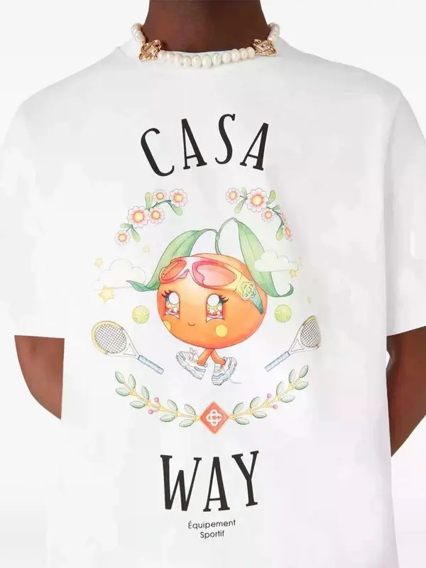 Casablanca Casa Way Orange Mascot T-shirt - White
