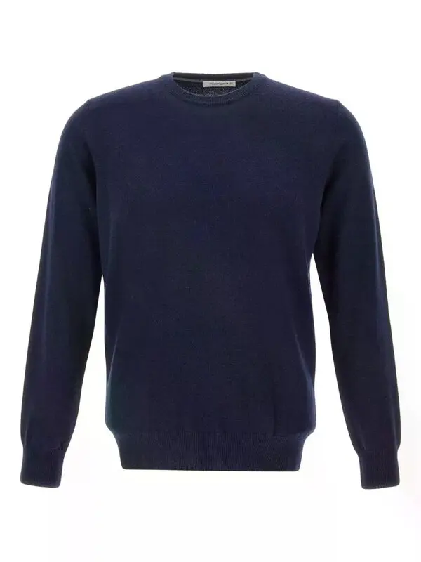 KANGRA Ribbed Crew-neck Sweater - Blue