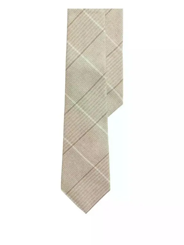 Ralph Lauren Purple Label Plaid-check Neck Tie - Neutrals