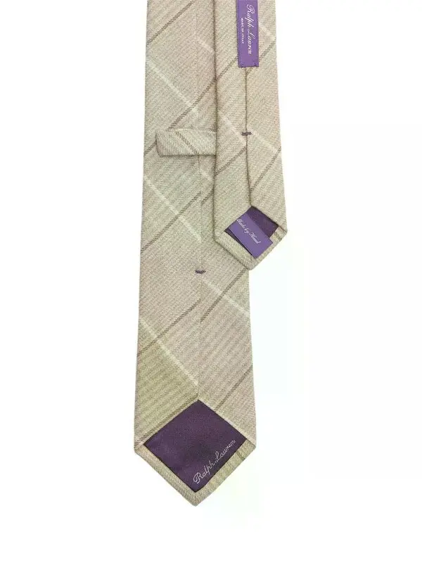 Ralph Lauren Purple Label Plaid-check Neck Tie - Neutrals