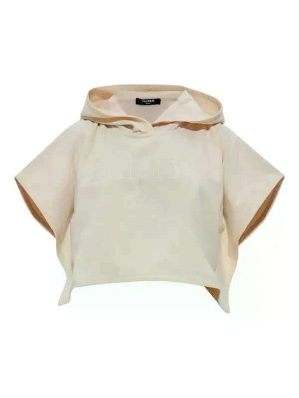 Balmain Short-sleeve Cotton Hoodie