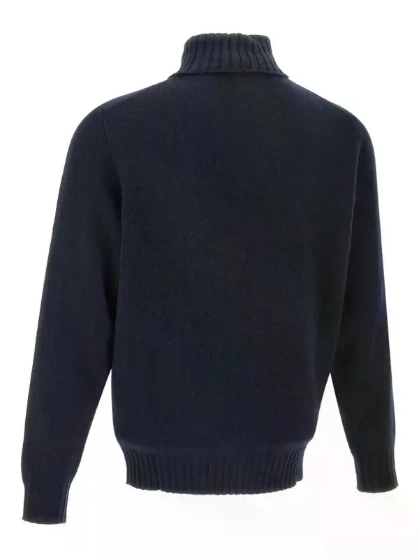 FILIPPO DE LAURENTIIS Ribbed High-neck Sweater - Blue