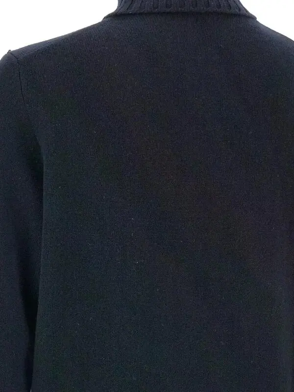 FILIPPO DE LAURENTIIS Ribbed High-neck Sweater - Blue