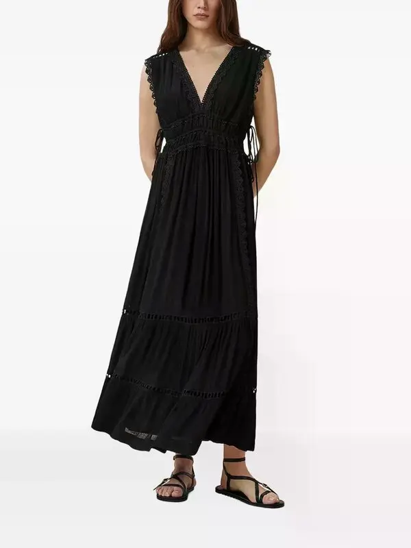 ALLSAINTS Xanthe Lace-trimmed Maxi Dress - Black