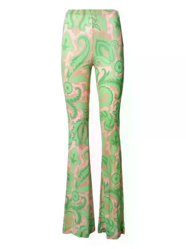 Etro Paisley Flared Trousers - Green