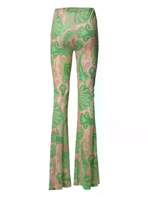Etro Paisley Flared Trousers - Green