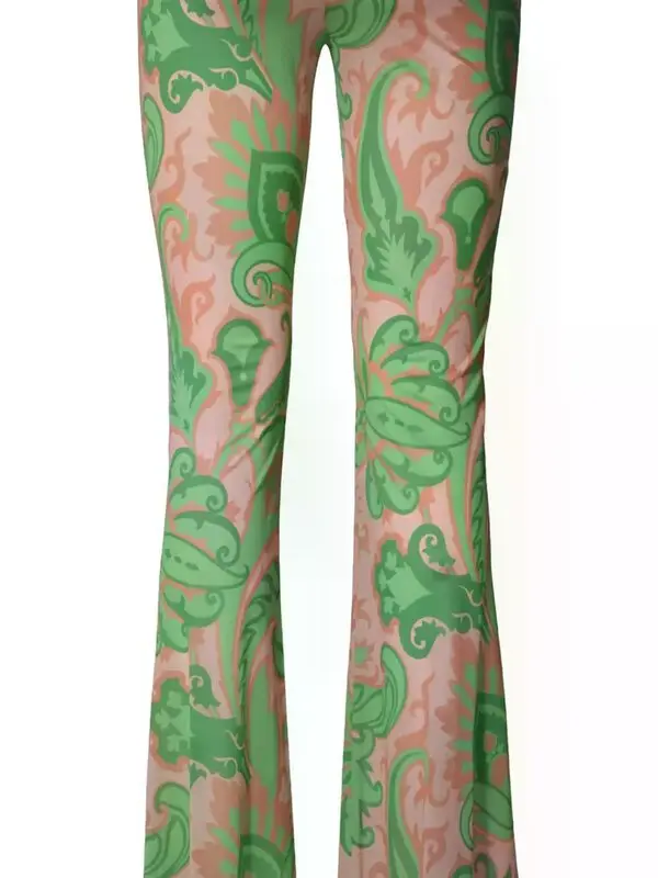 Etro Paisley Flared Trousers - Green