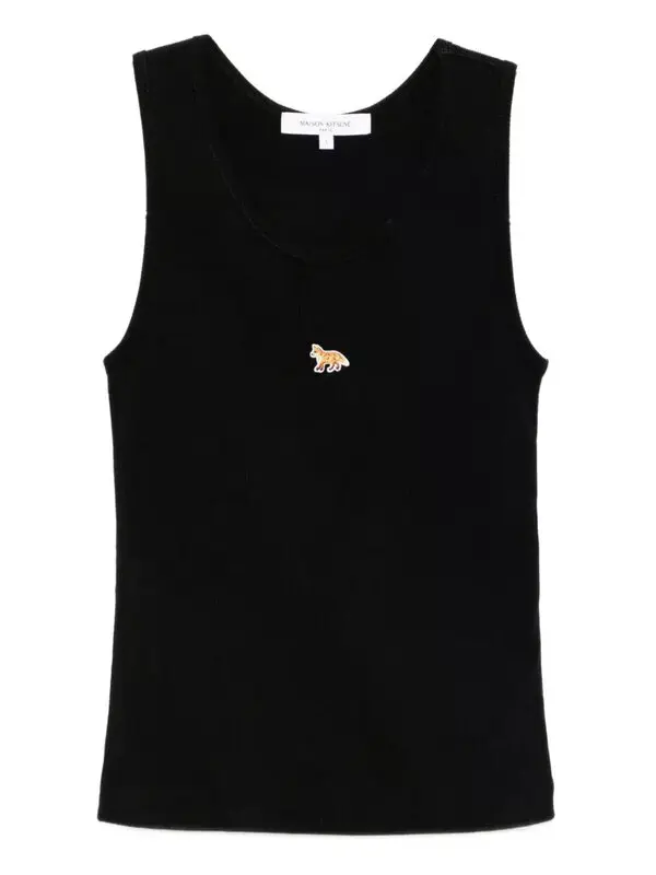 Maison Kitsuné Fox-embroidered Tank Top - Black