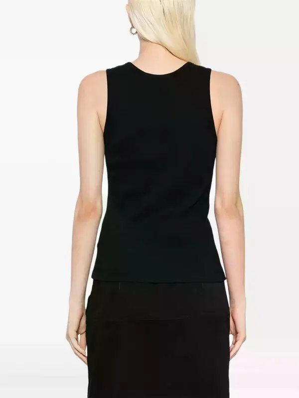 Maison Kitsuné Fox-embroidered Tank Top - Black