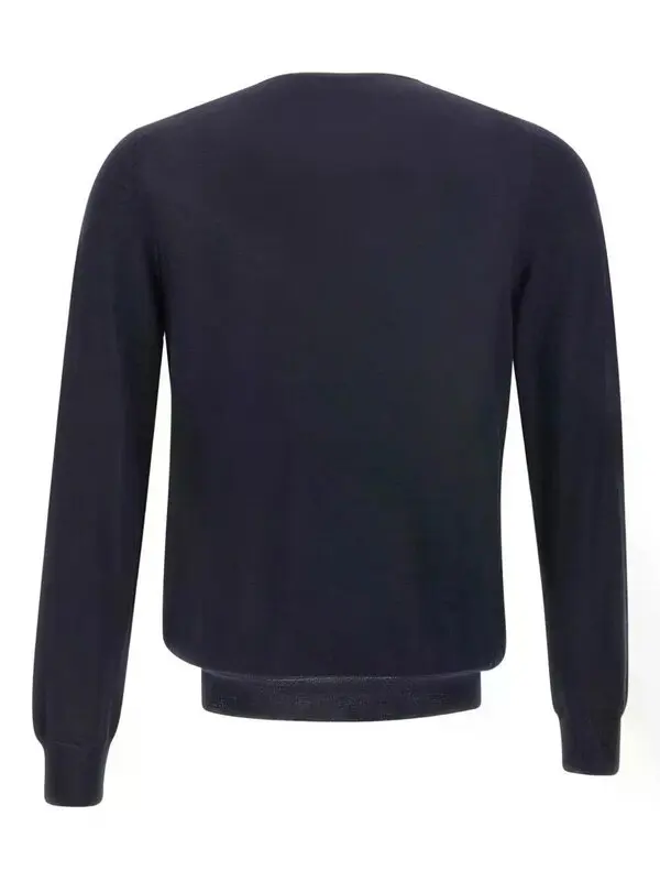 GRAN SASSO Crew-neck Ribbed-edge Sweater - Blue
