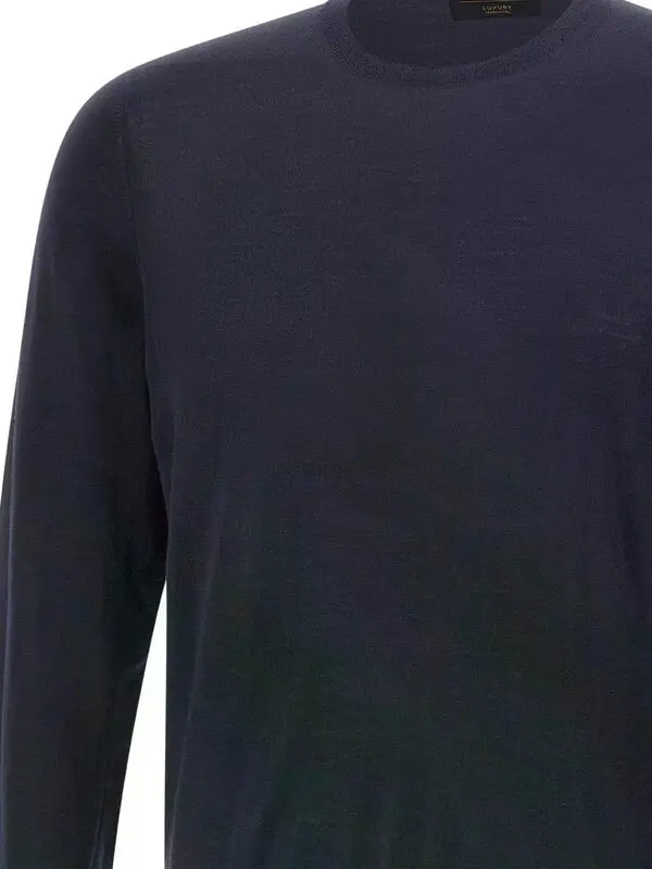 GRAN SASSO Crew-neck Ribbed-edge Sweater - Blue