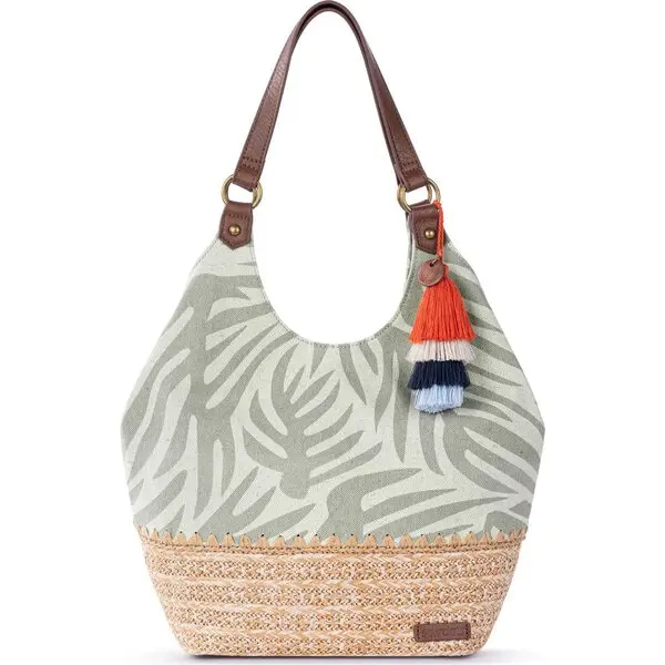 THE SAK Roma Expandable Shopper - Natural Leaf