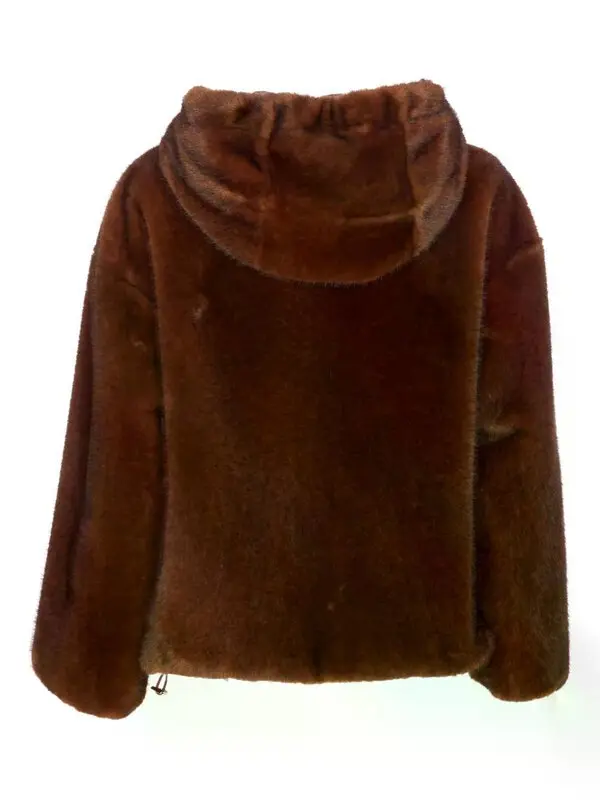 Herno Faux-fur Hooded Jacket - Brown