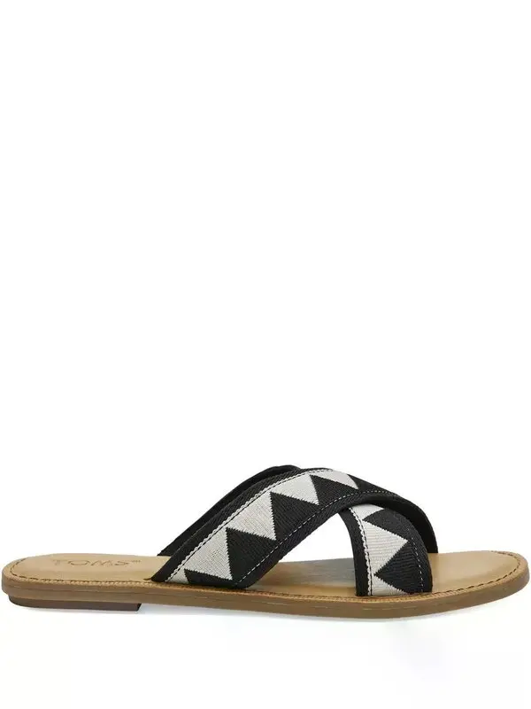 Toms Viv Geometric-pattern Cross-strap Sandals - Black
