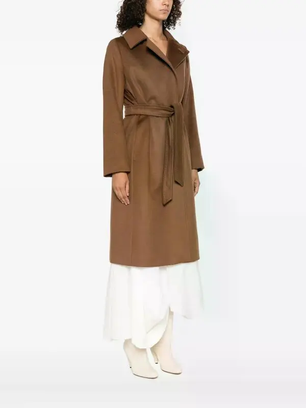 Max Mara Belted Notched-collar Coat - Brown