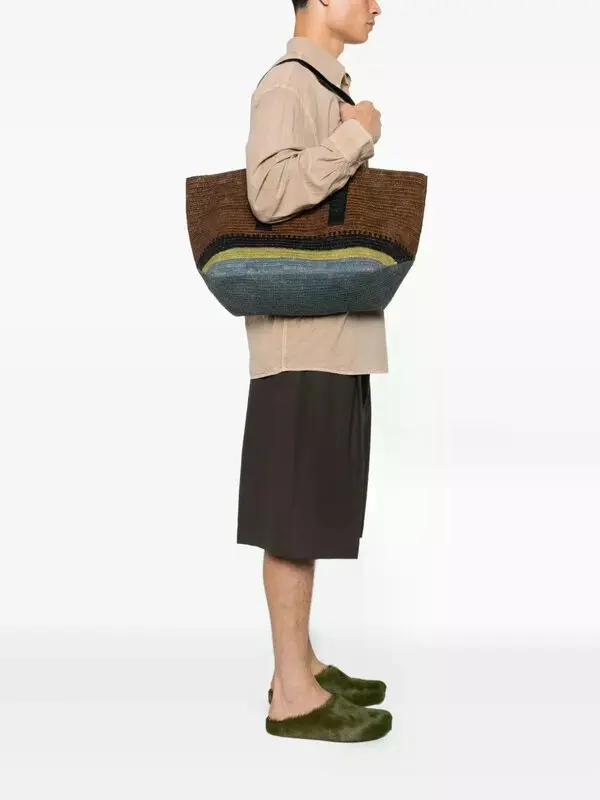 Loewe Fold Shopper Raffia-weave Tote Bag