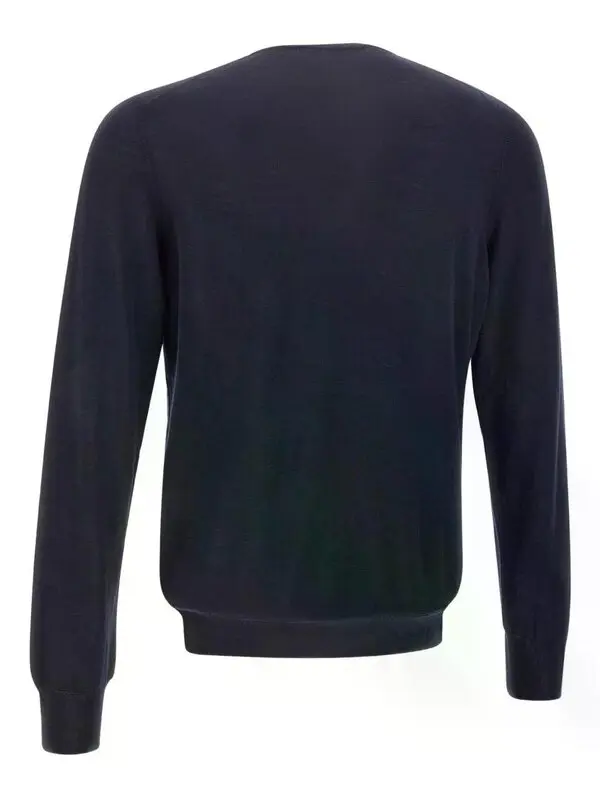 GRAN SASSO Crew-neck Ribbed-edge Sweater - Blue