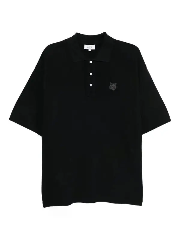 Maison Kitsuné Fox Head Polo Shirt - Black