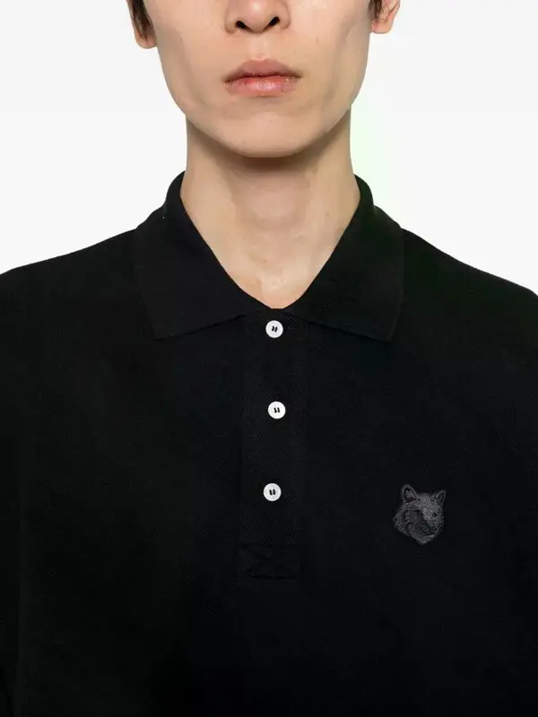 Maison Kitsuné Fox Head Polo Shirt - Black