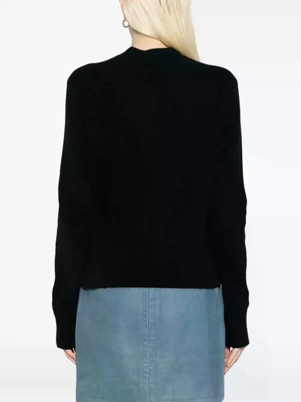 Maison Kitsuné Baby Fox-embroidered Wool Cardigan - Black