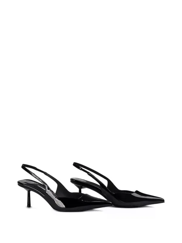 LE SILLA 70mm Amelia Slingback Patent-leather Pumps - Black