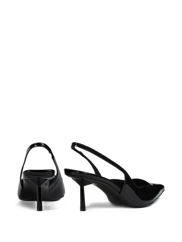 LE SILLA 70mm Amelia Slingback Patent-leather Pumps - Black
