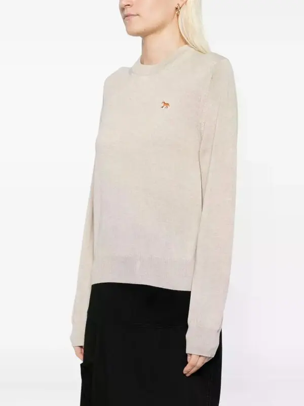 Maison Kitsuné Embroidered-logo Jumper - Neutrals