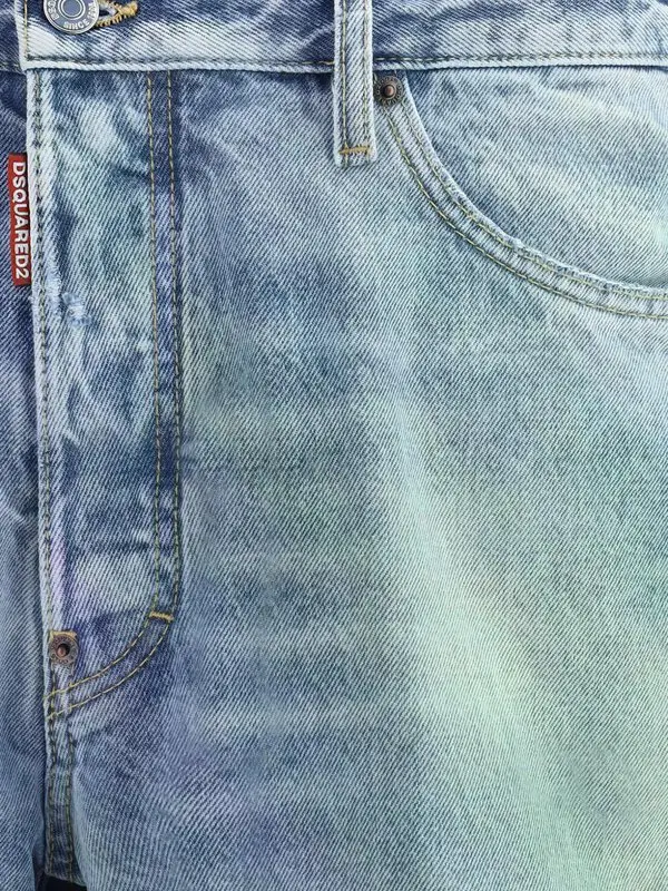 Dsquared2 Distressed Light Wash Denim Shorts