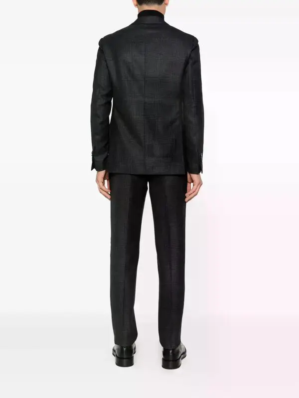 LARDINI Checked-pattern Wool Suit - Grey