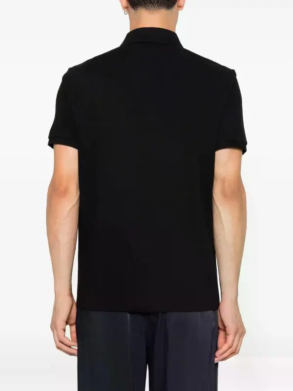 Moncler Half-zip Patch-pocket Polo Shirt - Black