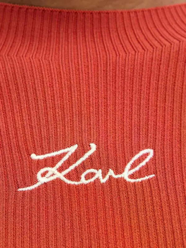 Karl Lagerfeld Ribbed Logo-embroidered Sweater