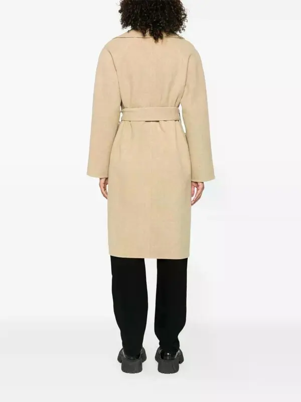 Burberry Check-lined Belted Wool Coat